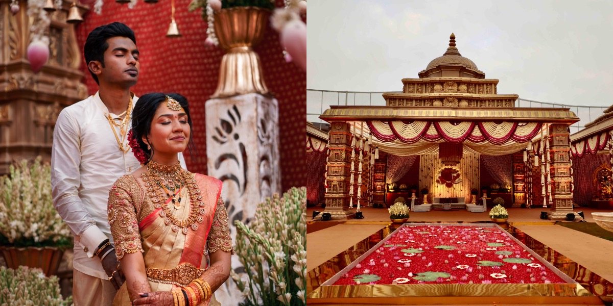 This Couple Got A Whole Temple Recreated For Their Wedding Decor ...