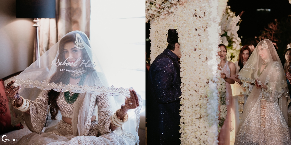 Stylish Mumbai Nikaah With The Bride In A Unique Customised Veil | WedMeGood