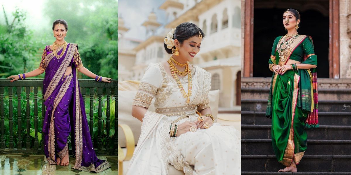 Lovely Nauvari Sarees On Maharashtrian Brides That We Loved! | WedMeGood